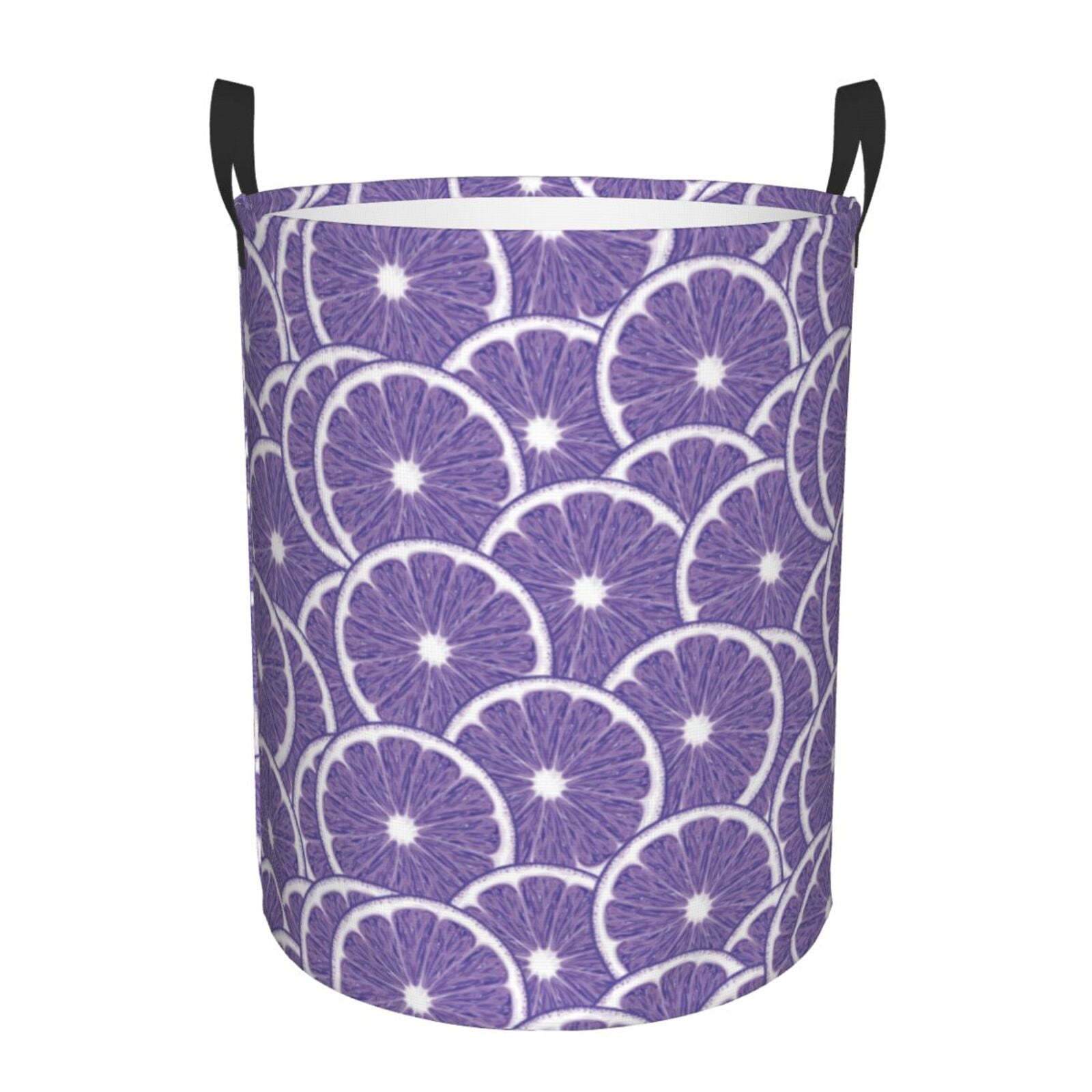 Laundry Basket, Purple Lemon Waterproof Laundry Hamper With Padded ...