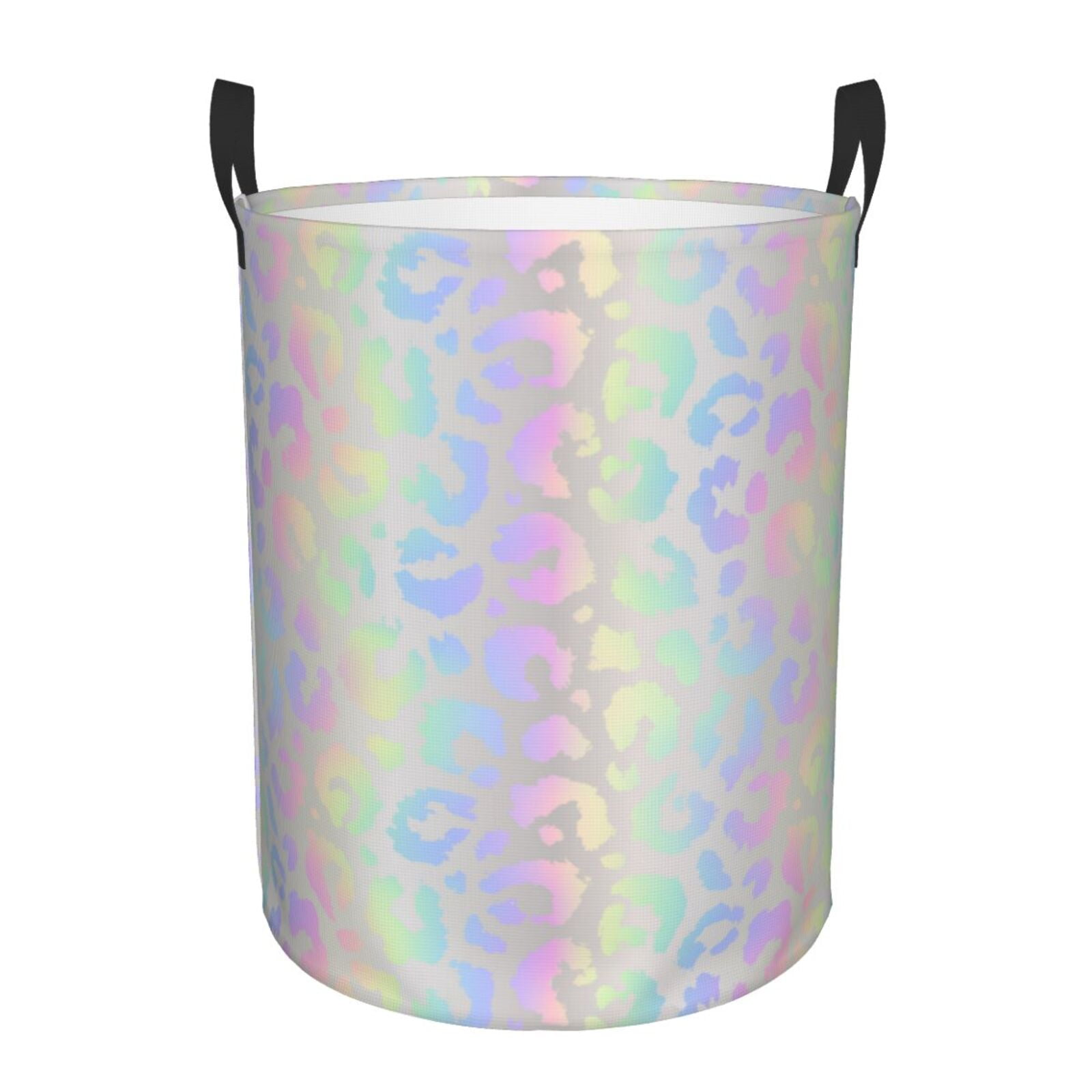 Laundry Basket, Rainbow leopard colorful Laundry Hamper Waterproof ...