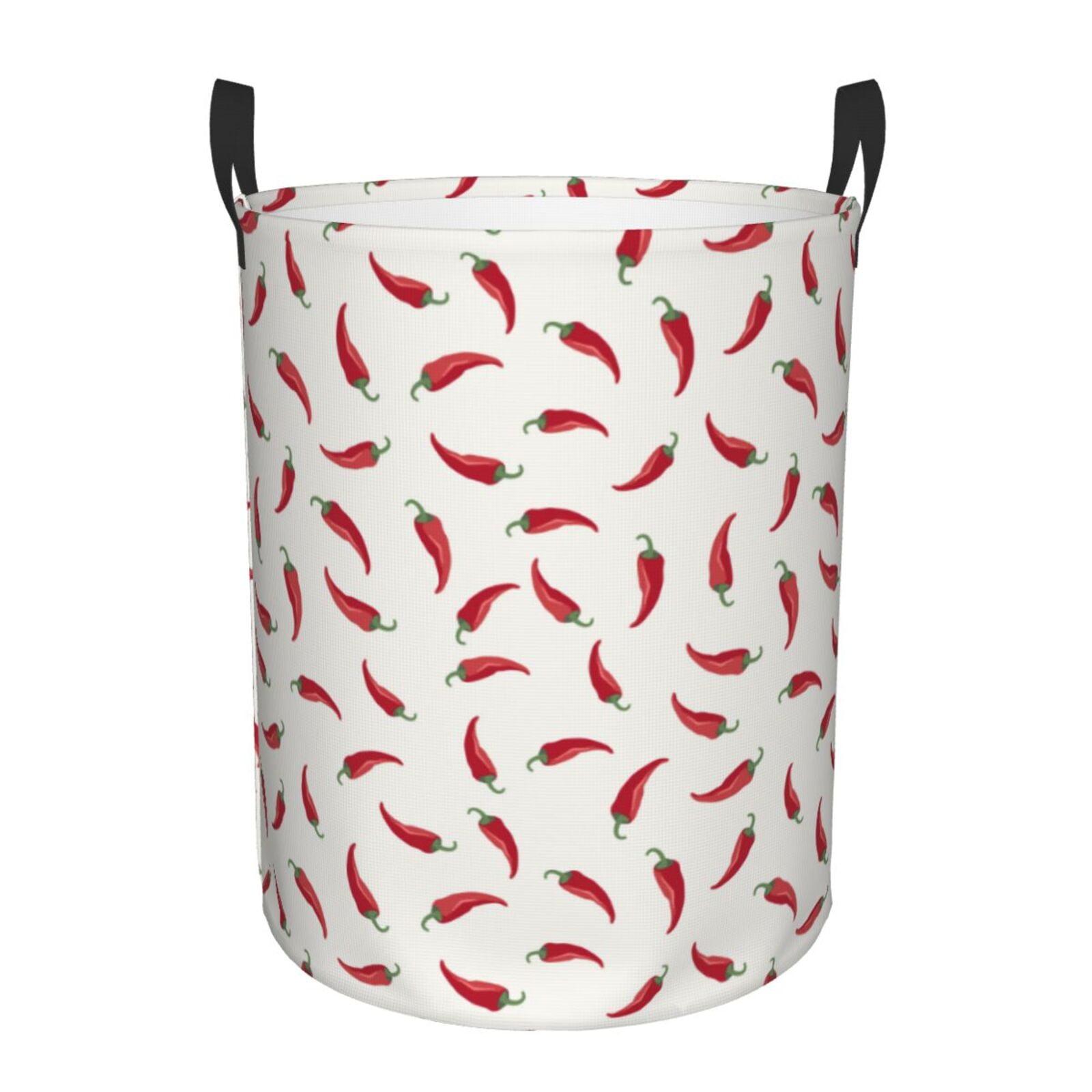 Laundry Basket, Red Chili Pepper Waterproof Laundry Hamper With Handles ...