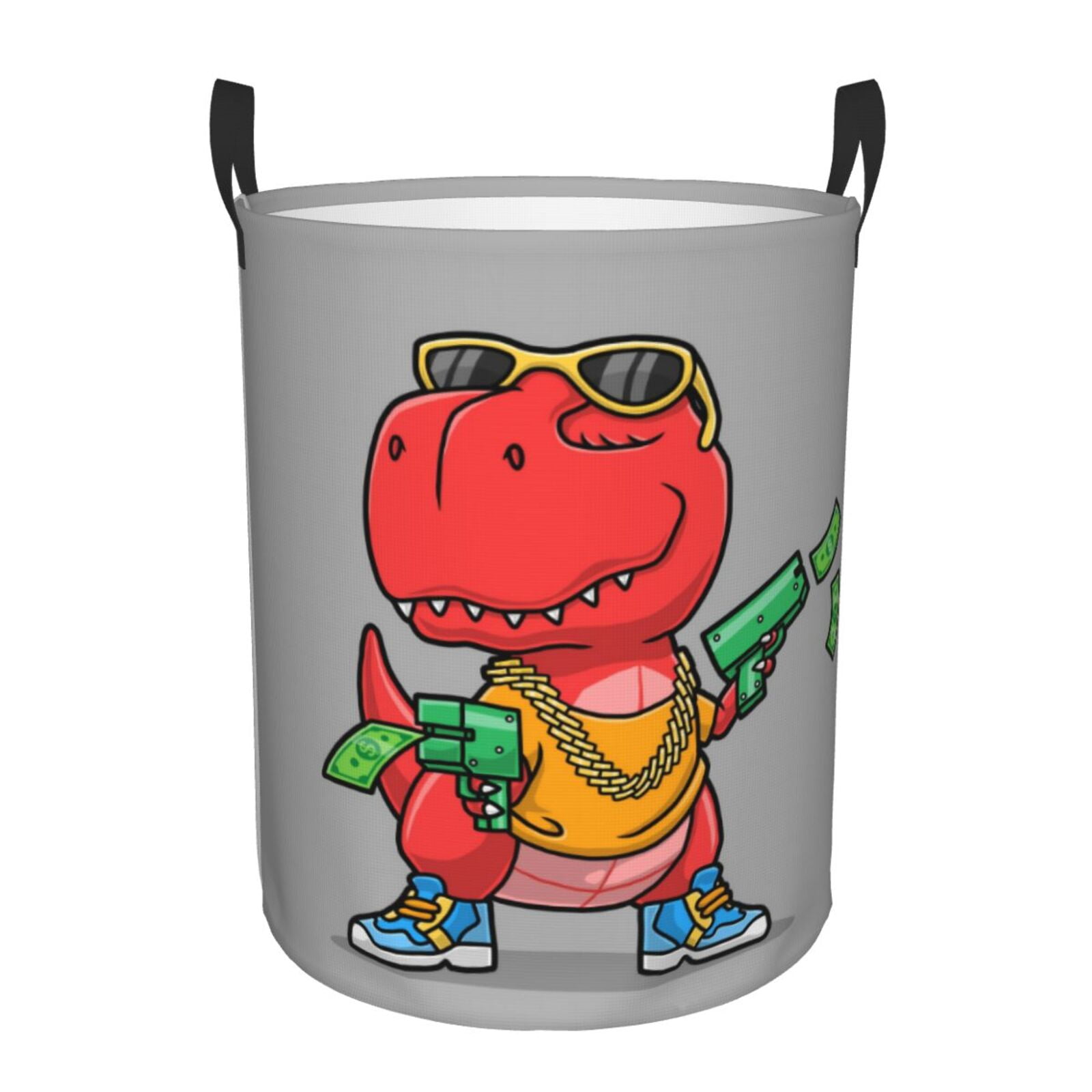 Laundry Basket, Red Cool Rich Dinosaur Waterproof Laundry Hamper With ...