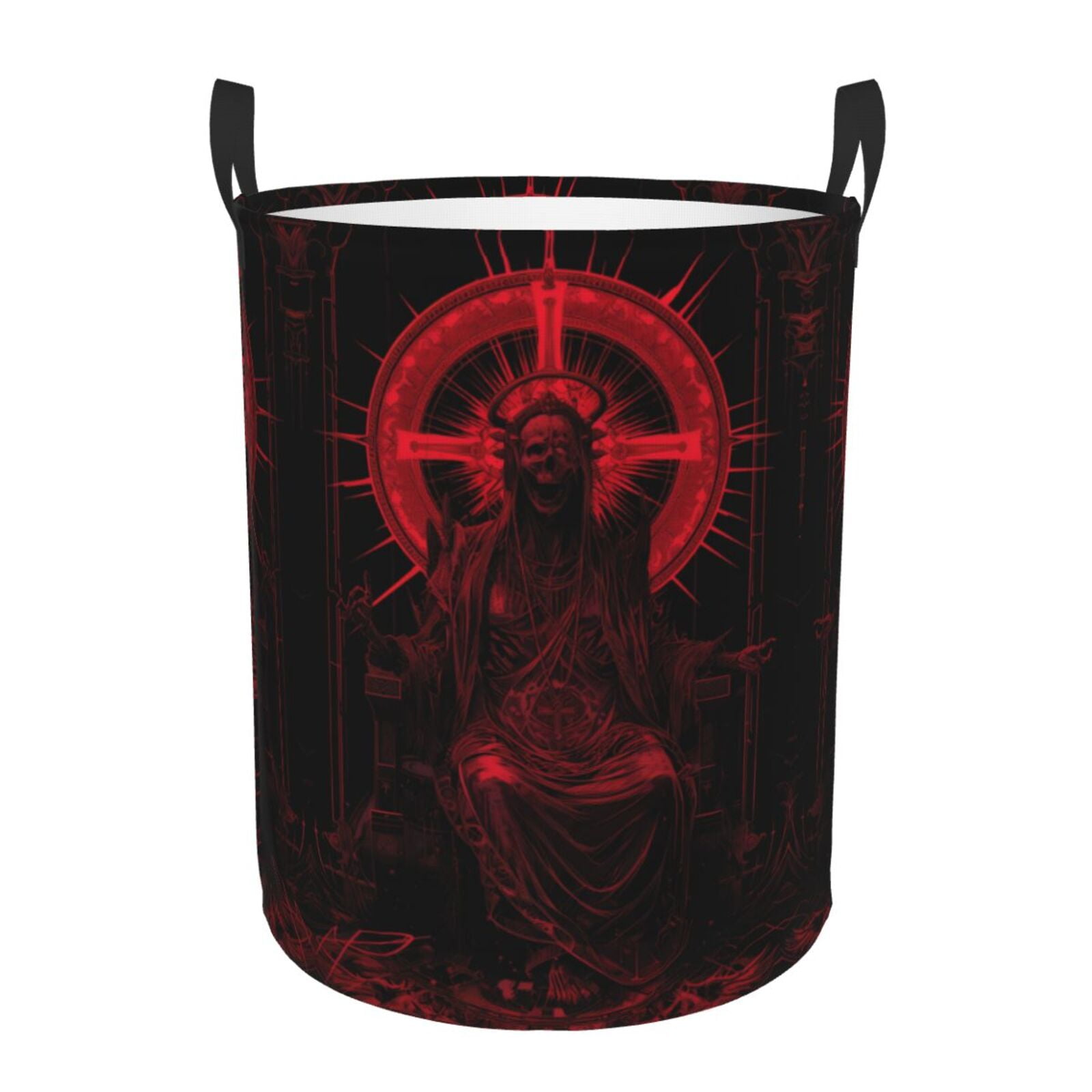 Laundry Basket, Red Gothic Skeleton Throne Laundry Hamper Waterproof ...