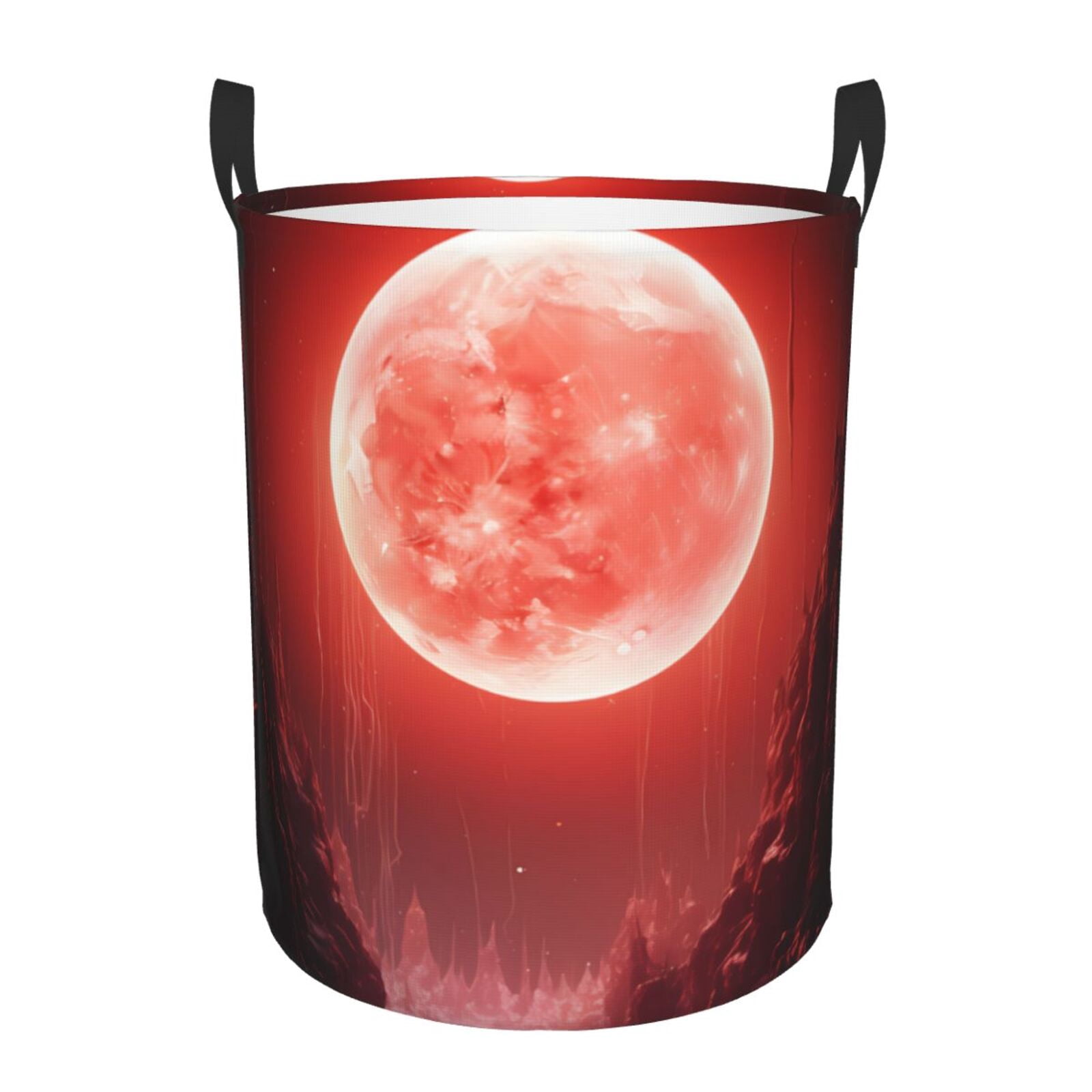 Laundry Basket, Red Moon Lava Waterproof Laundry Hamper With Padded ...