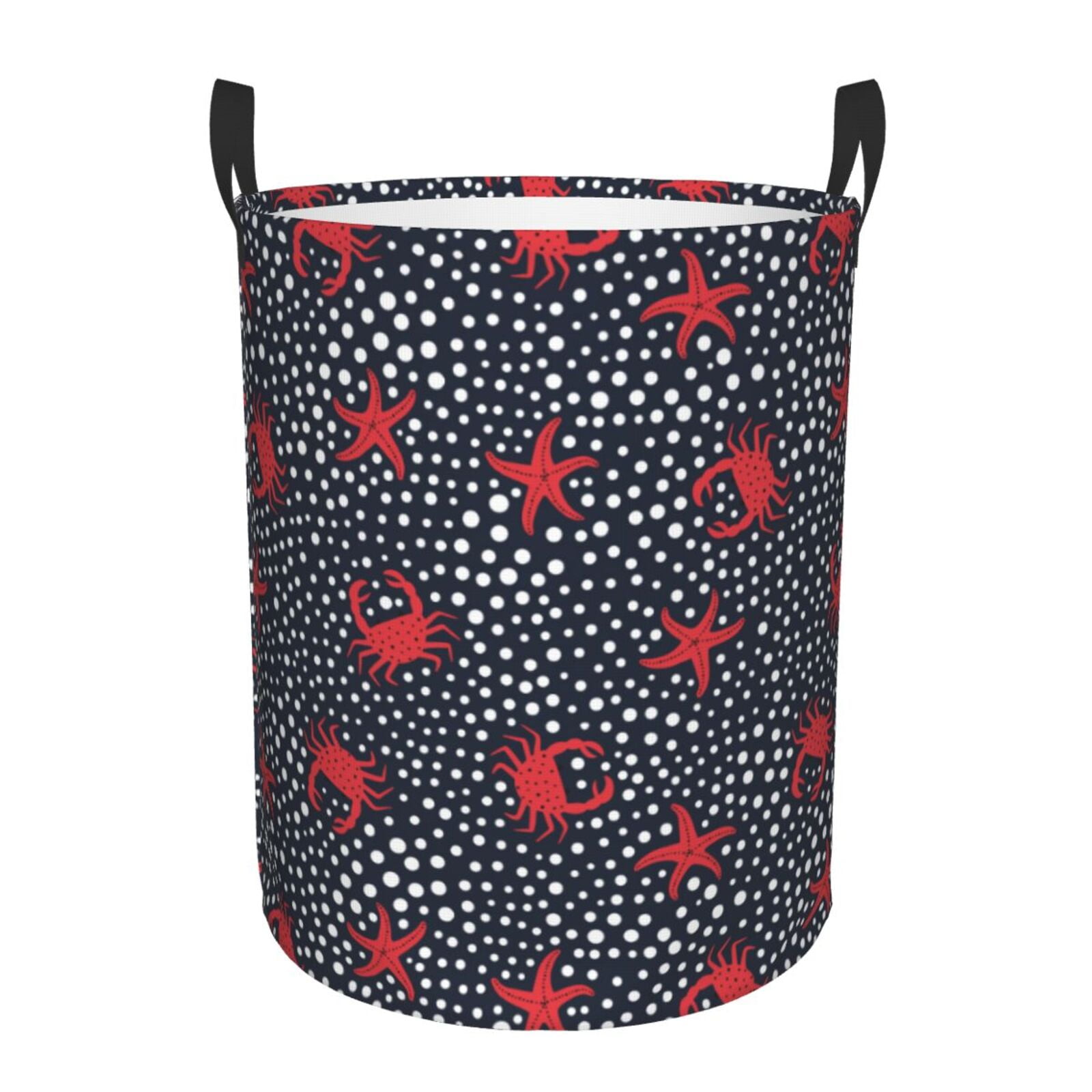 Laundry Basket, Red Starfish Crab Waterproof Laundry Hamper With ...
