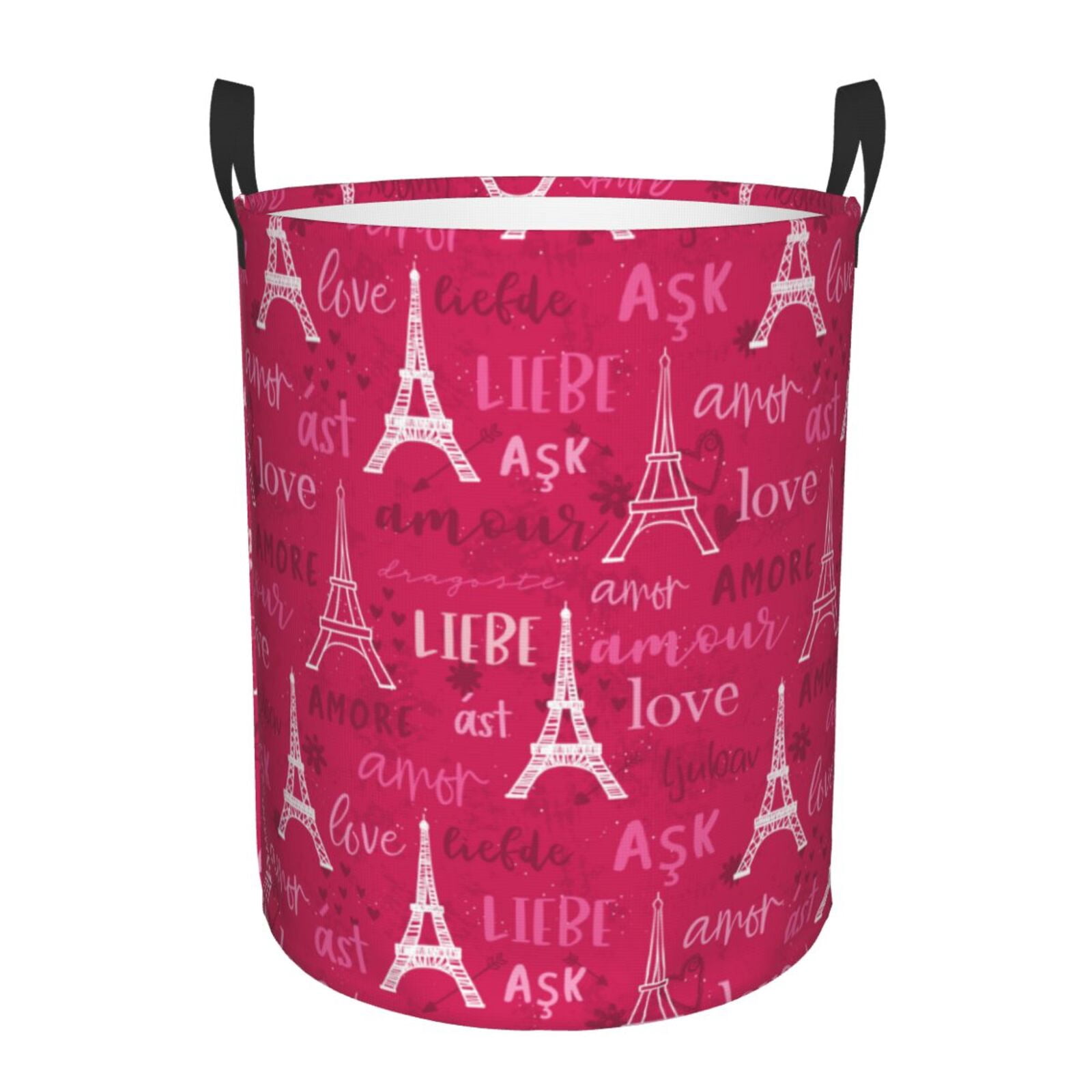 Laundry Basket, Red Tower Love Waterproof Laundry Hamper With Padded ...