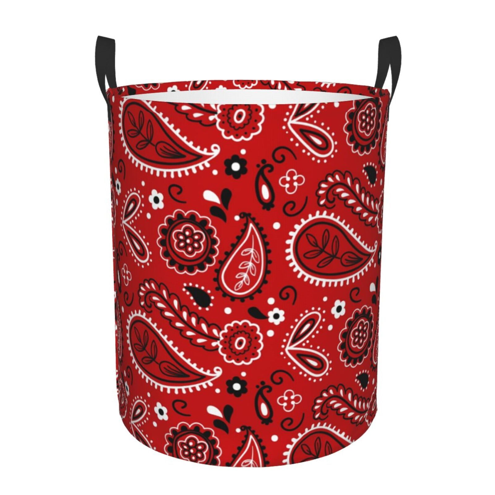 Laundry Basket, Red Vintage Paisley Pattern Waterproof Laundry Hamper ...
