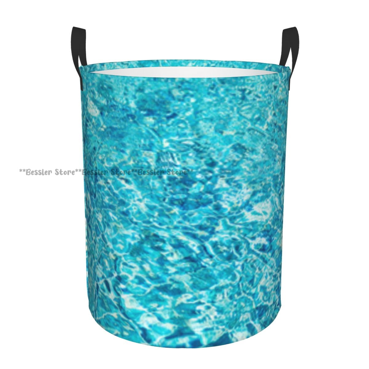 Laundry Basket Ripple Reflection Of Water Round Storage Bin Collapsible ...
