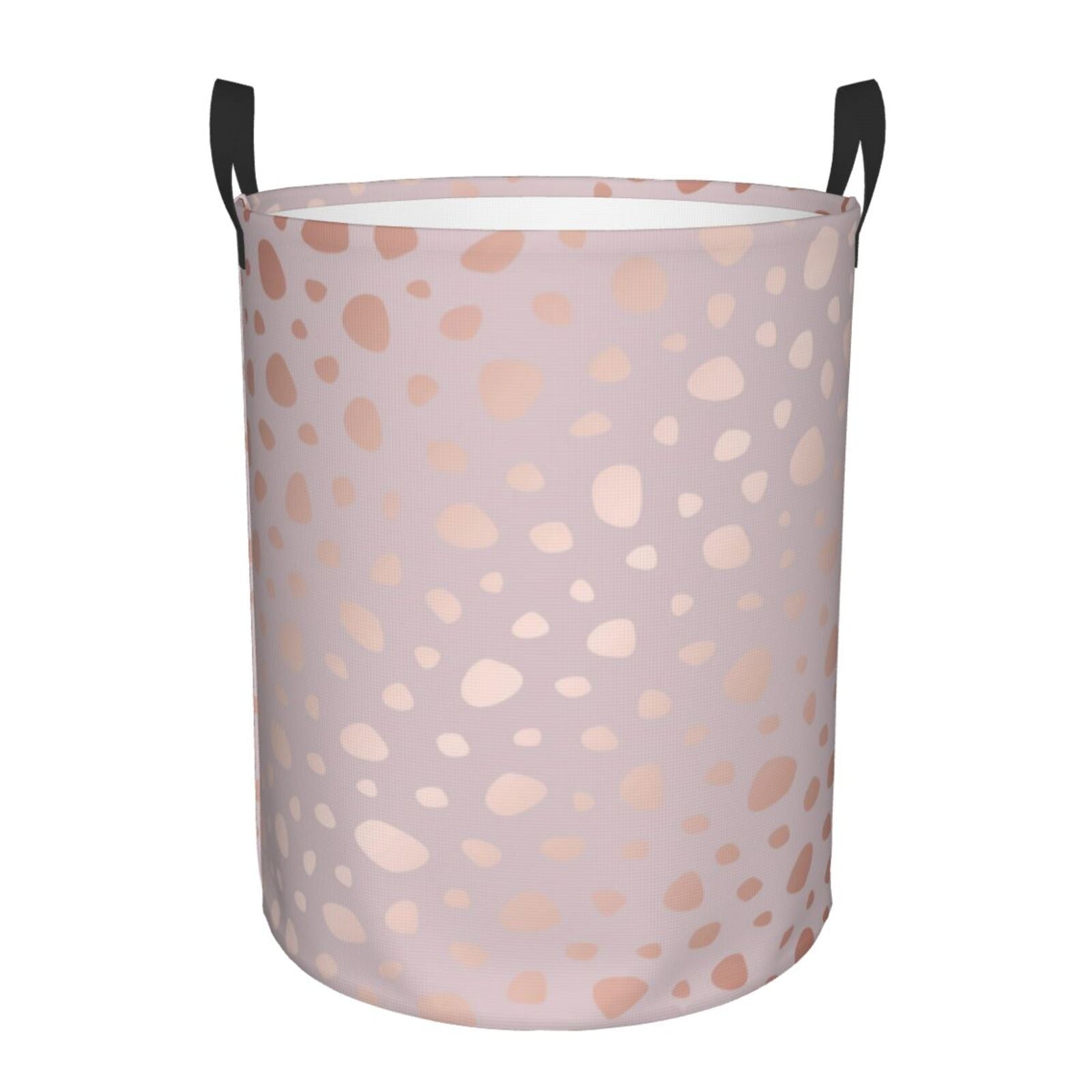 Laundry Basket, Rose Gold Abstract Spots 1 Waterproof Laundry Hamper ...