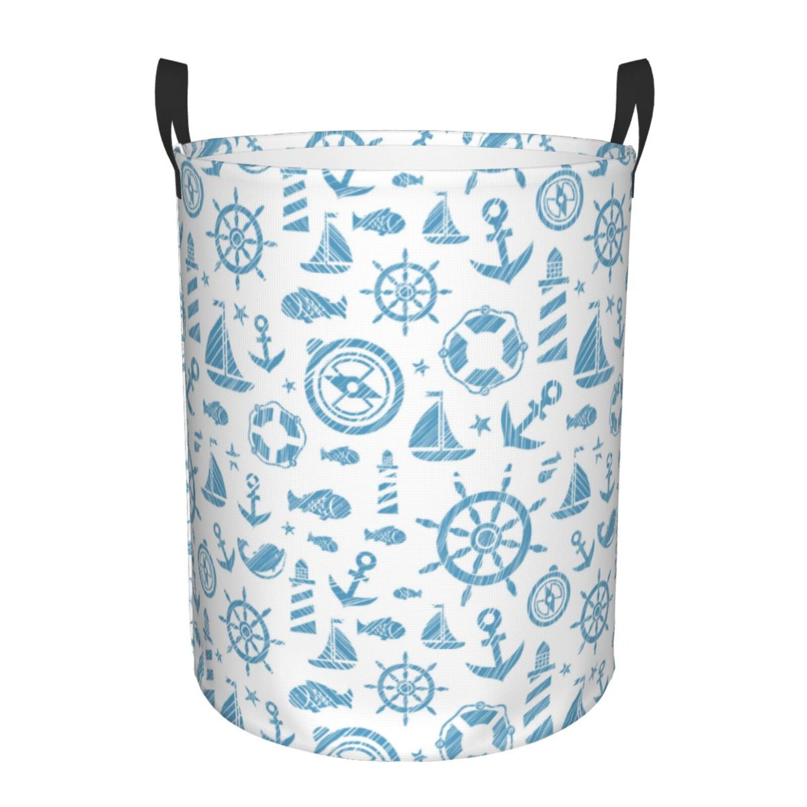Laundry Basket, Rudder Sailing Ship Waterproof Laundry Hamper With ...