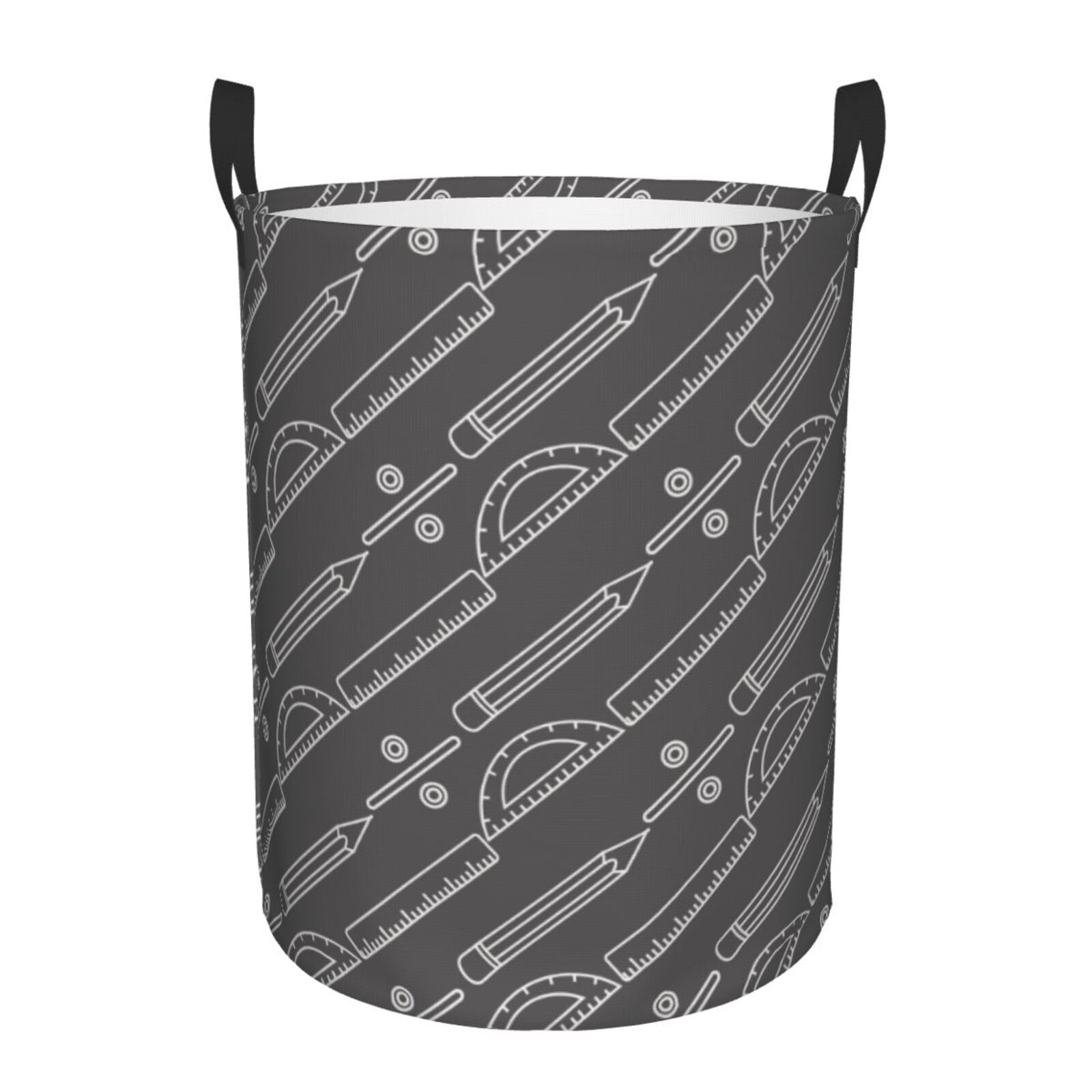 Laundry Basket, Ruler Pencil Math Print Waterproof Laundry Hamper With ...