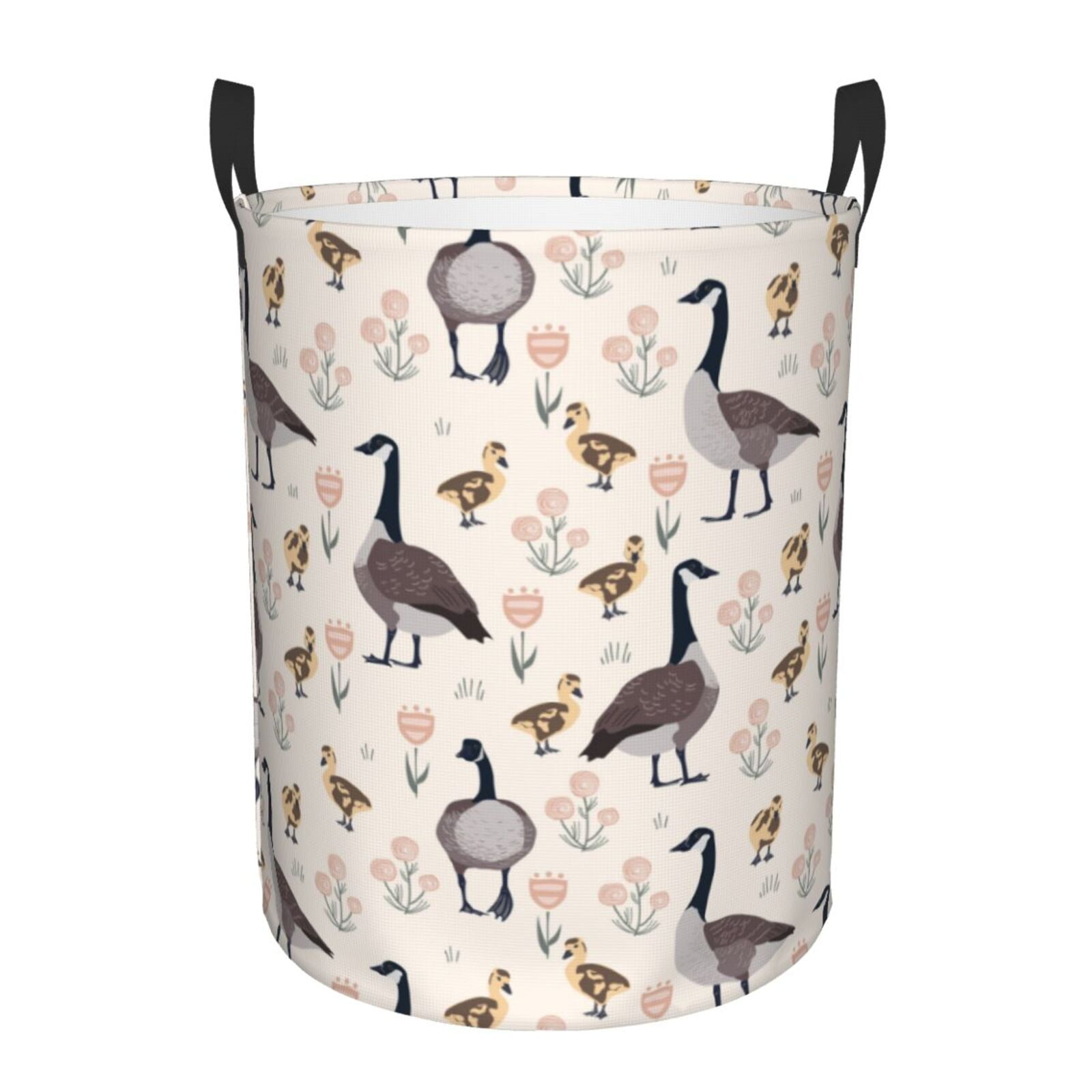 Laundry Basket, Rustic Cartoon Cute Duck Flower Waterproof Laundry ...