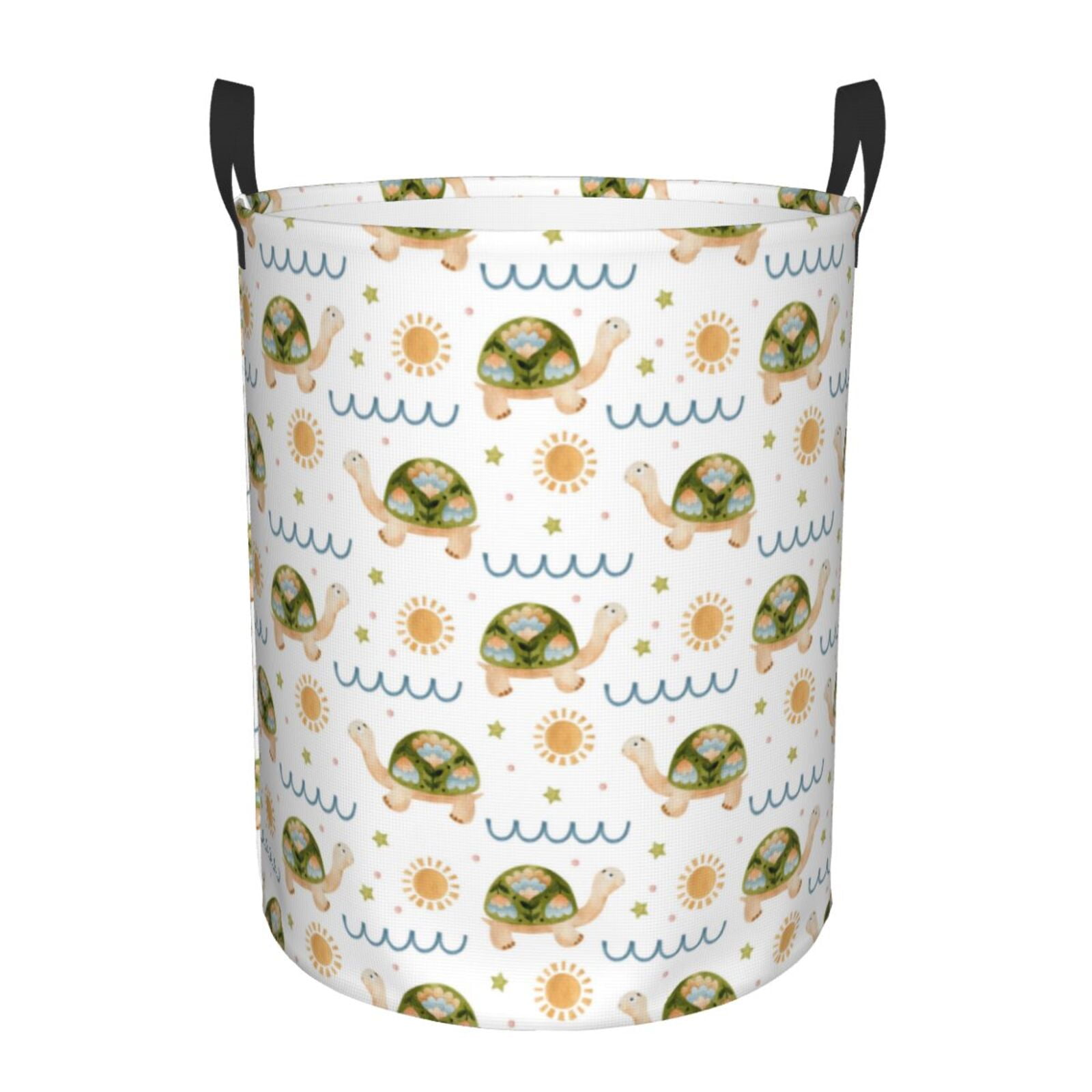 Laundry Basket, Sea Turtle Basking In The Sun Waterproof Laundry Hamper ...