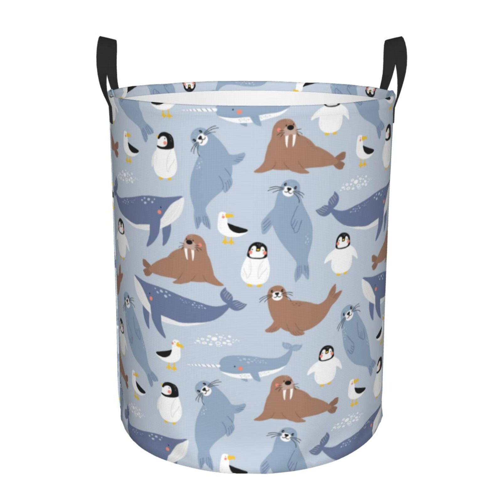 Laundry Basket, Seal Fox Seagull Whales Waterproof Laundry Hamper with ...