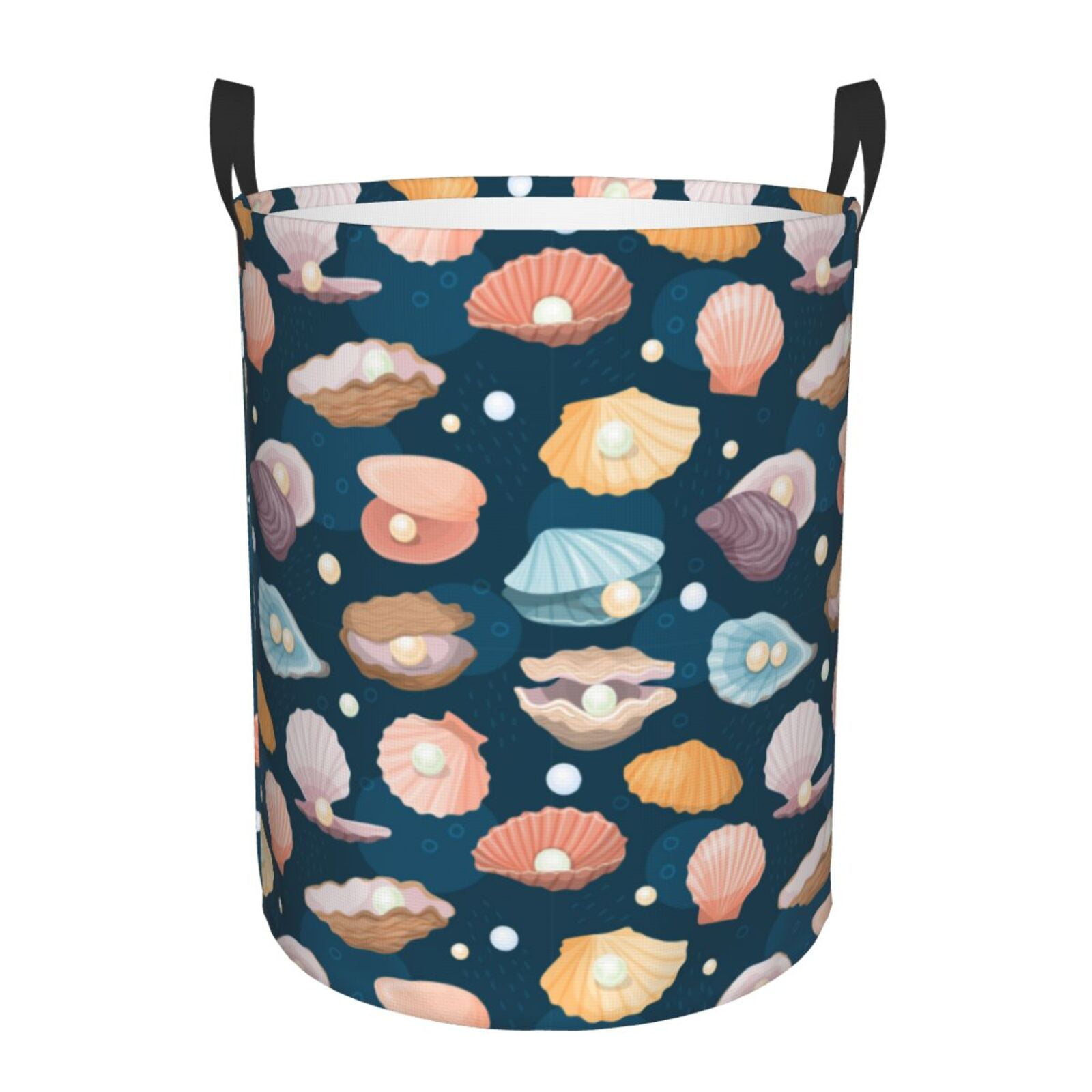 Laundry Basket, Shells Pearls Waterproof Laundry Hamper With Handles ...