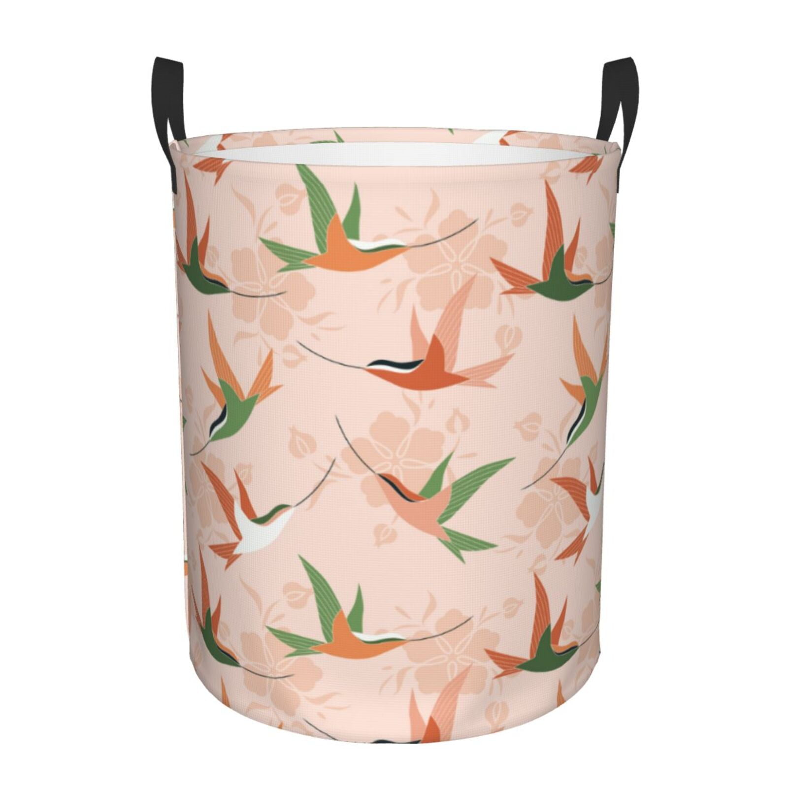 Laundry Basket, Simple Hummingbird Floral Print Waterproof Laundry ...