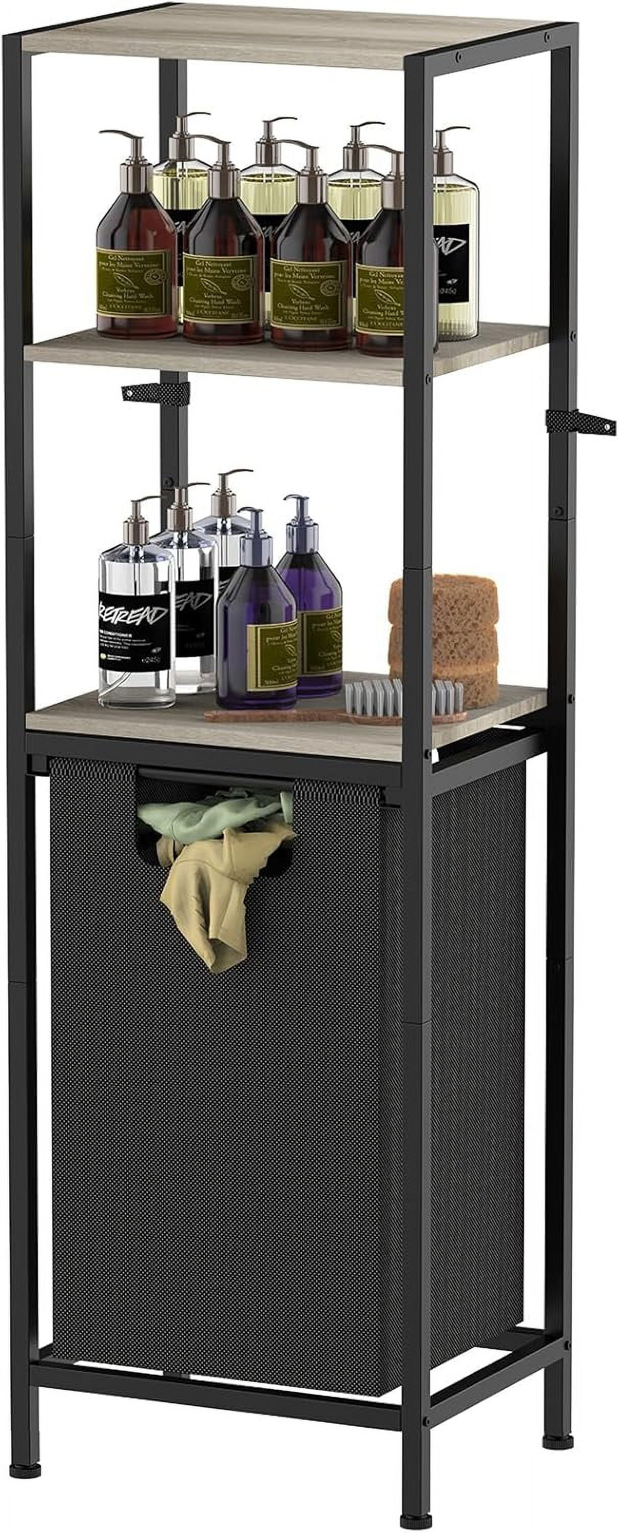 Laundry Basket Single Laundry Hamper with Shelf, 3 Tier Shelves Laundry ...