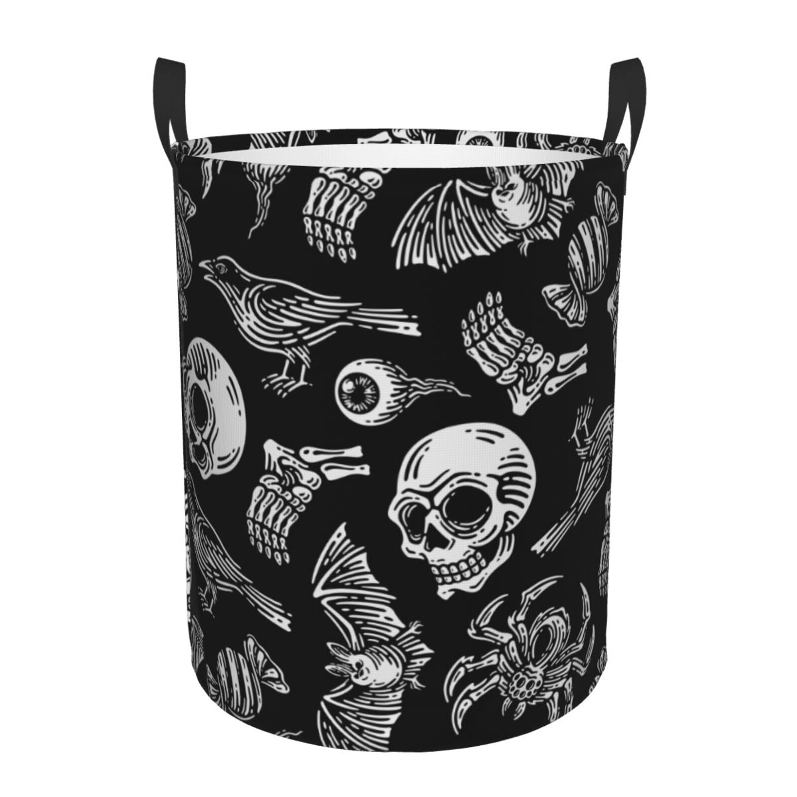 Laundry Basket, Skull Bird Bat Spider Waterproof Laundry Hamper With ...