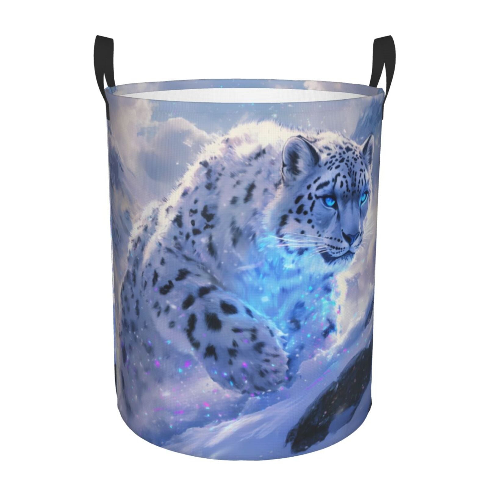 Laundry Basket - Snow Leopard Sparkling Snow Waterproof Laundry Hamper ...
