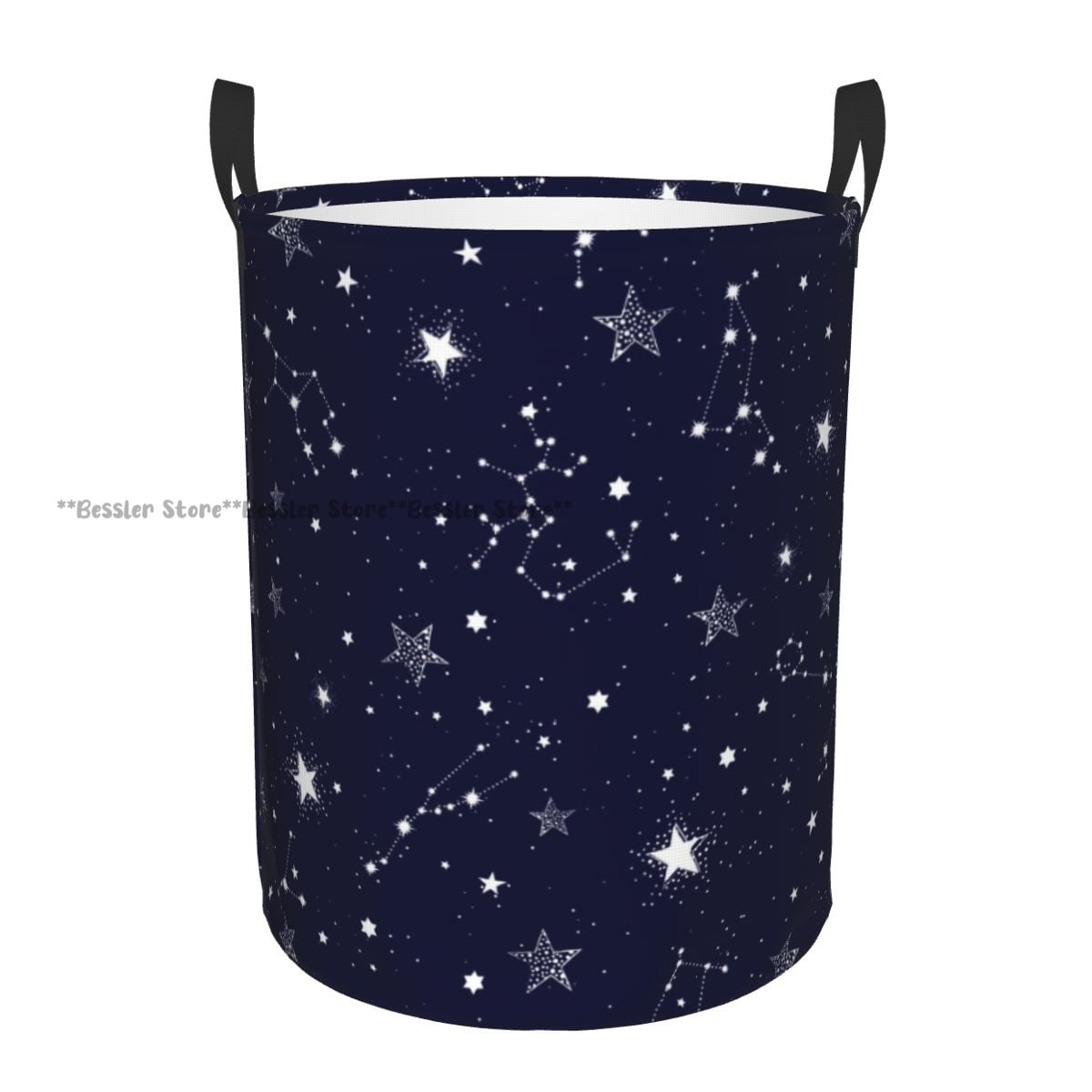 Laundry Basket Space Galaxy Constellation Zodiac Star Round Storage Bin ...