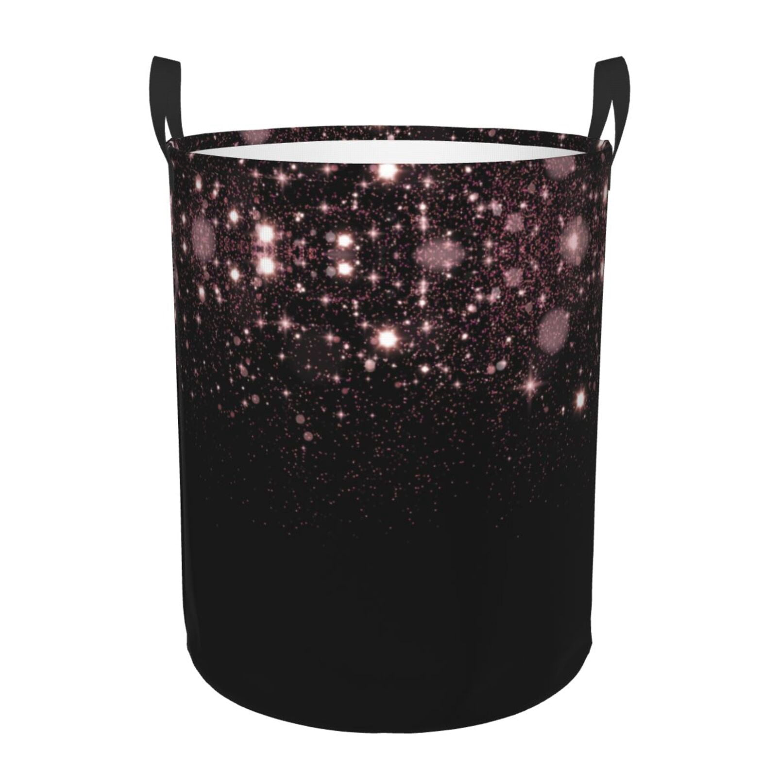 Laundry Basket, Sparkling Pink Night Sky Waterproof Laundry Hamper With ...