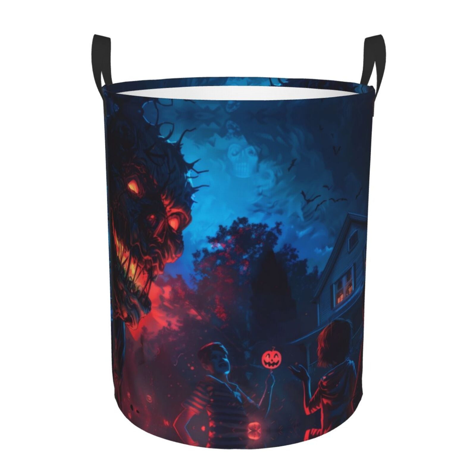 Laundry Basket, Spooky Halloween Night Scene Laundry Hamper Waterproof ...
