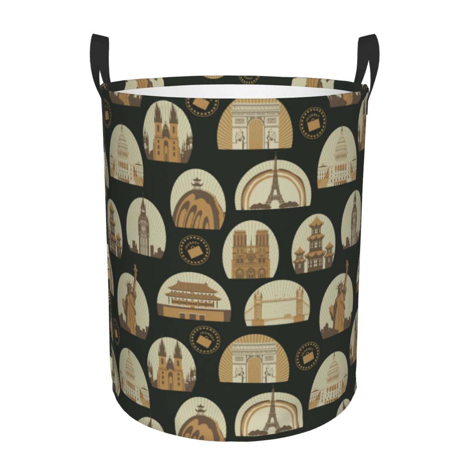 Laundry Basket, Stamps Pattern Vintage Waterproof Laundry Hamper With ...