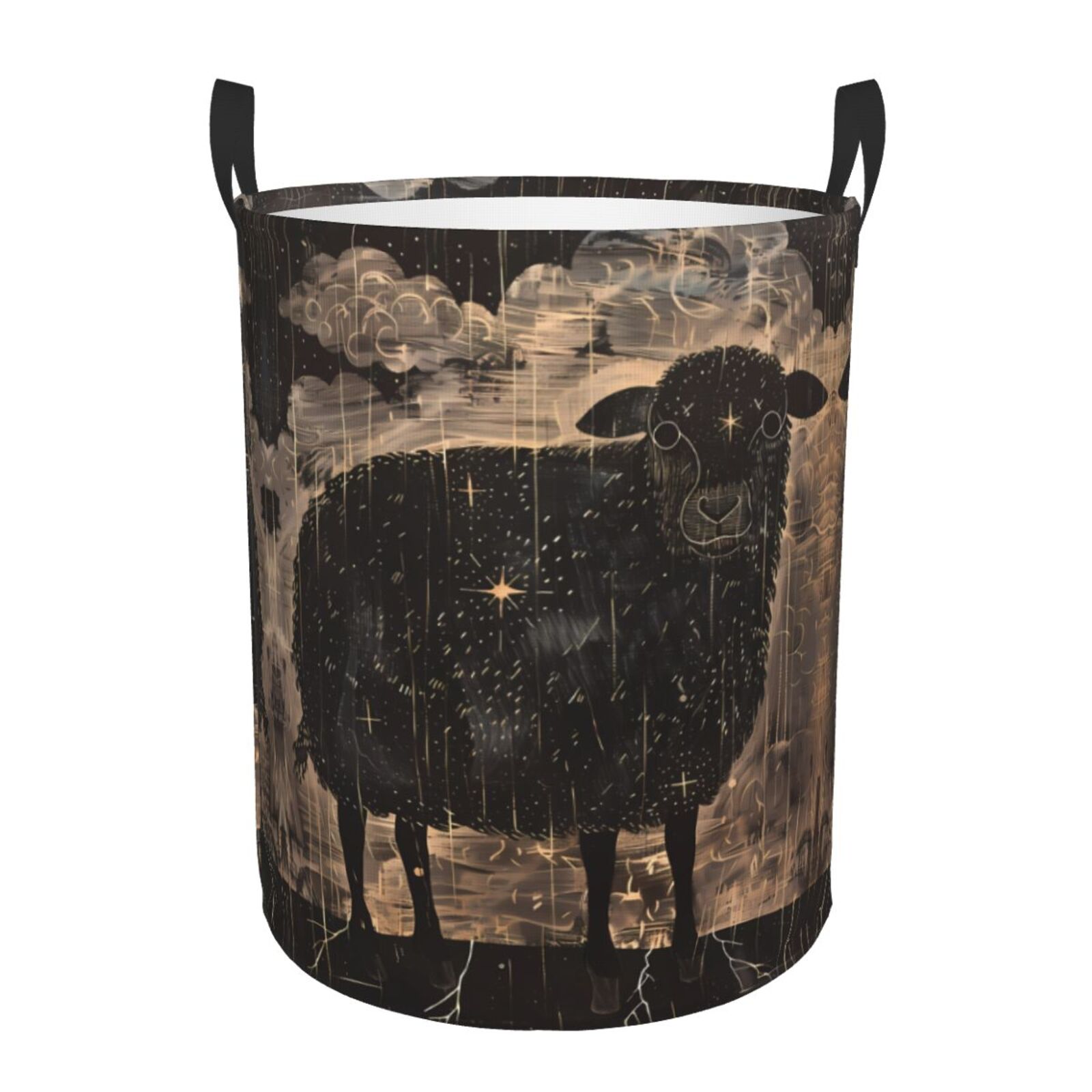 Laundry Basket, Starry Night Black Sheep Laundry Hamper Waterproof ...