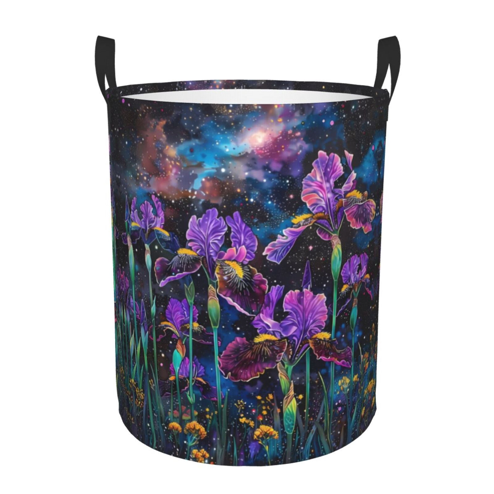 Laundry Basket, Starry Night Iris Field Waterproof Laundry Hamper With ...