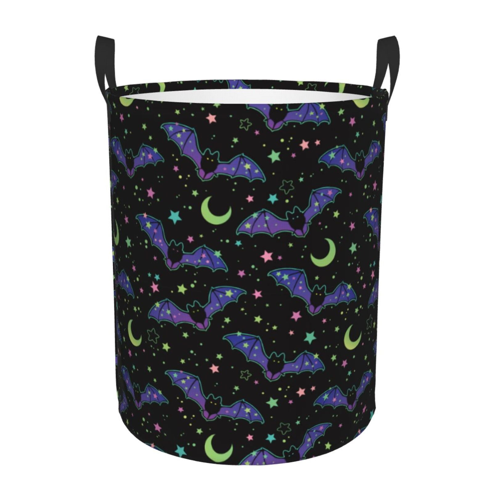 Laundry Basket, Starry Sky Bat Waterproof Laundry Hamper With Padded ...