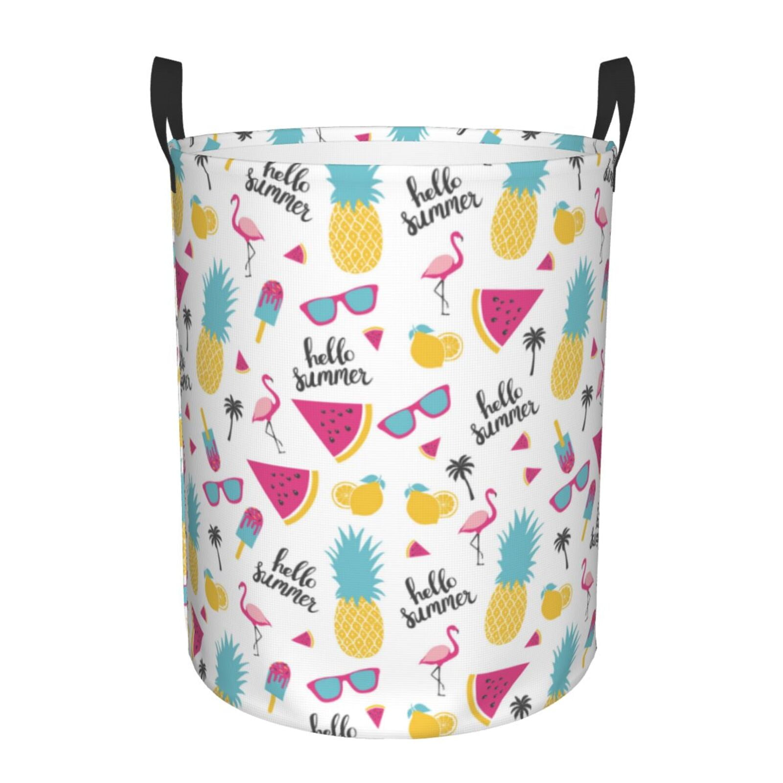 Laundry Basket, Summer Bird Pineapple Waterproof Laundry Hamper With ...