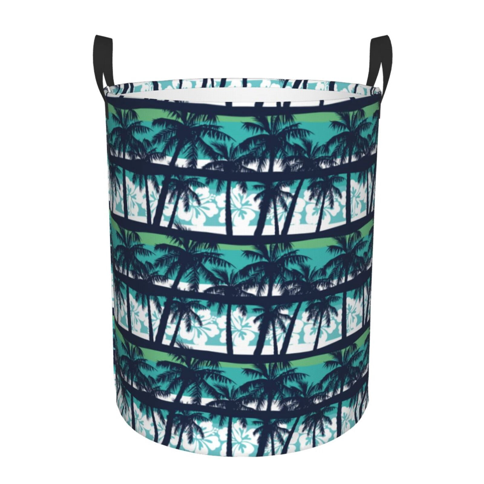 Laundry Basket, Summer Palm Trees Waterproof Laundry Hamper With ...