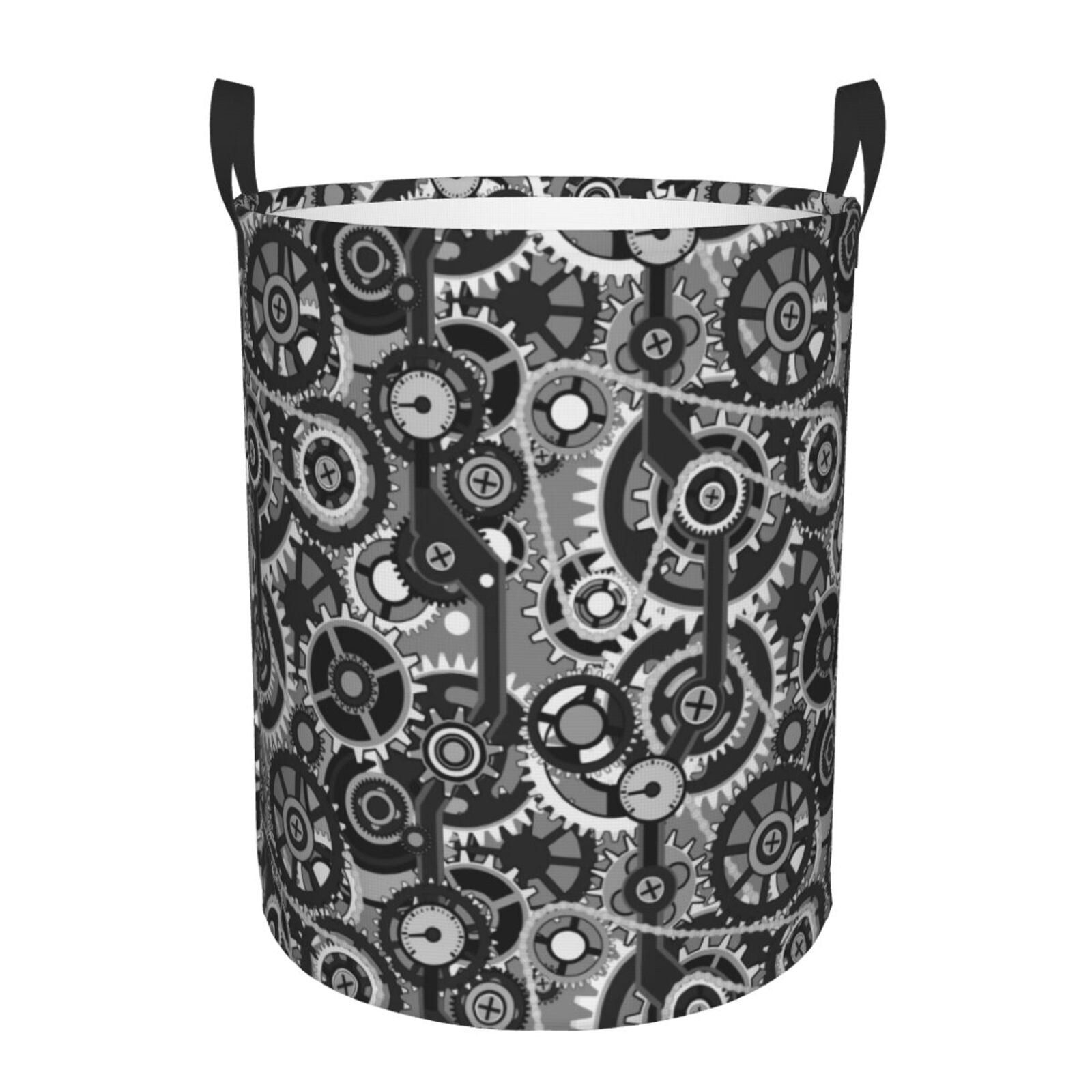 Laundry Basket, Traditional Gear Pattern Waterproof Laundry Hamper With ...