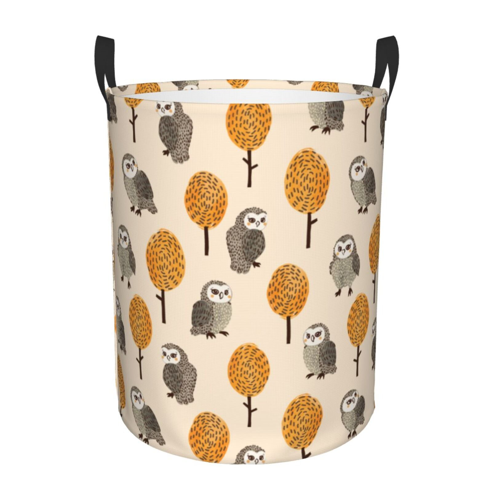 Laundry Basket, Tree Owl Prints Waterproof Laundry Hamper With Handles ...
