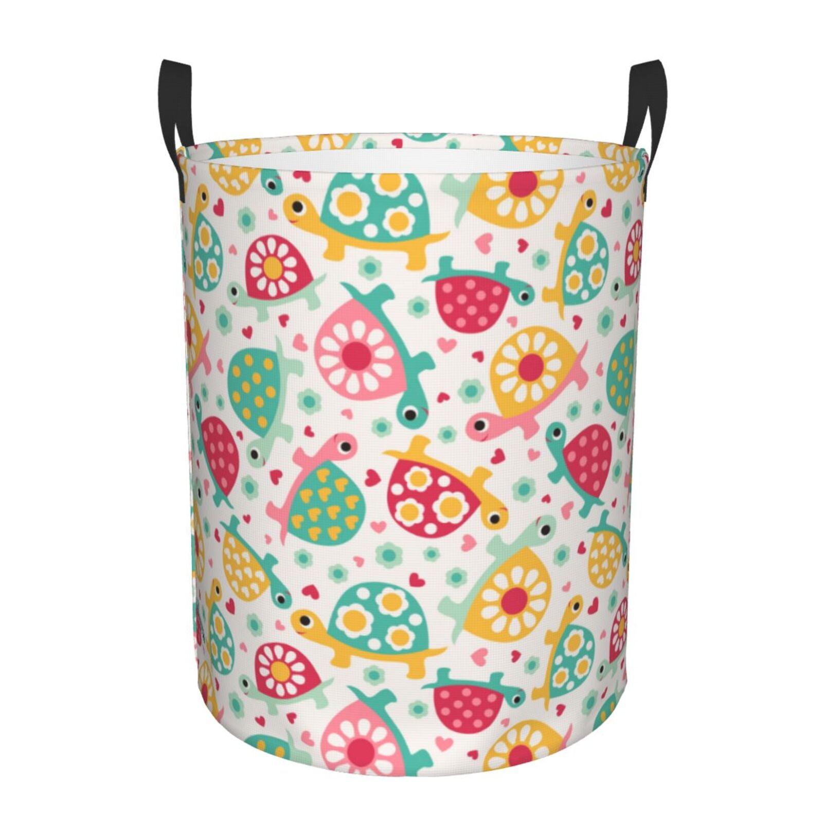 Laundry Basket, Turtle Flower Laundry Hamper Waterproof Laundry Bag ...