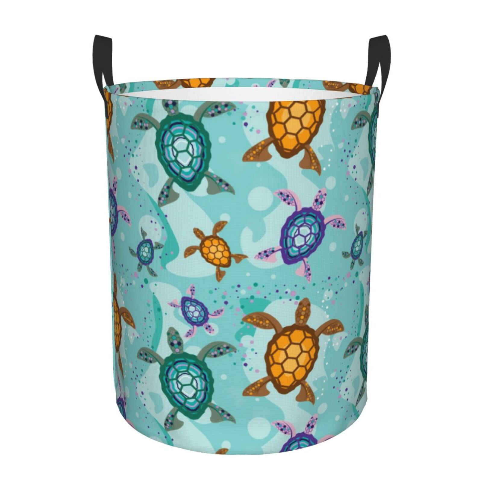 Laundry Basket, Turtles And Sea Waterproof Laundry Hamper with Padded ...