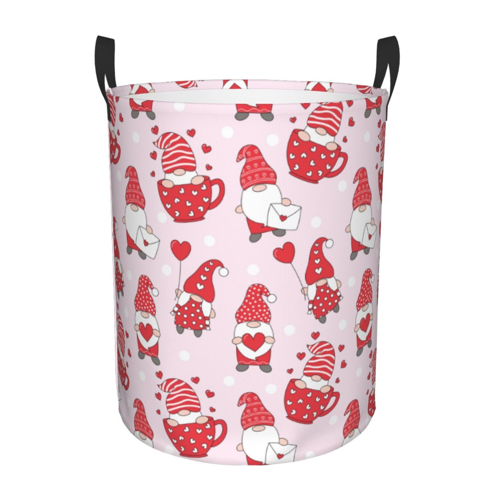 Laundry Basket, Valentine Gnomes Waterproof Laundry Hamper with Padded ...