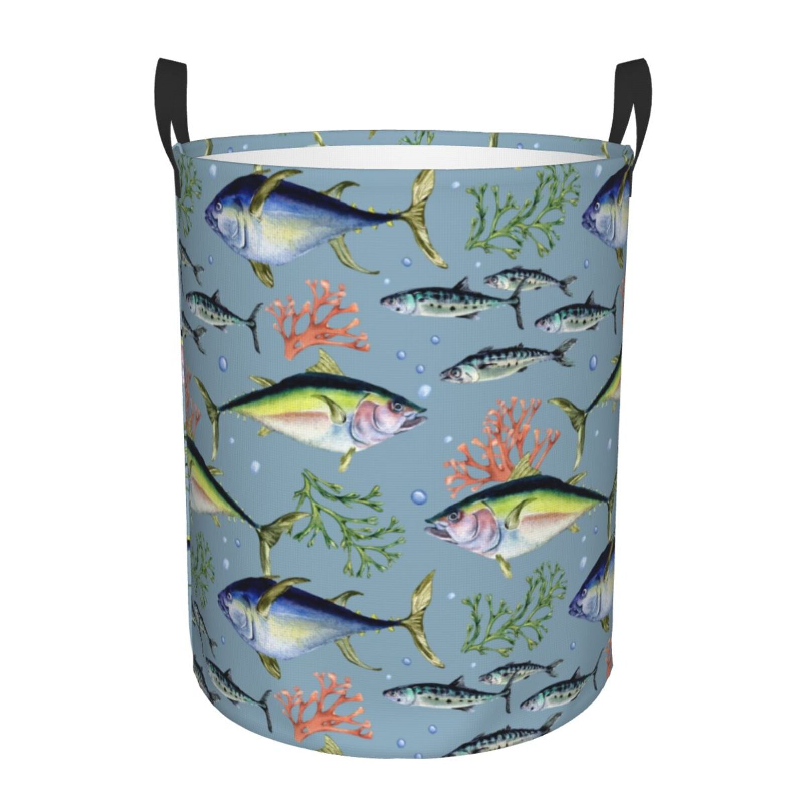 Laundry Basket, Various Wild Sea Fish Waterproof Laundry Hamper with ...