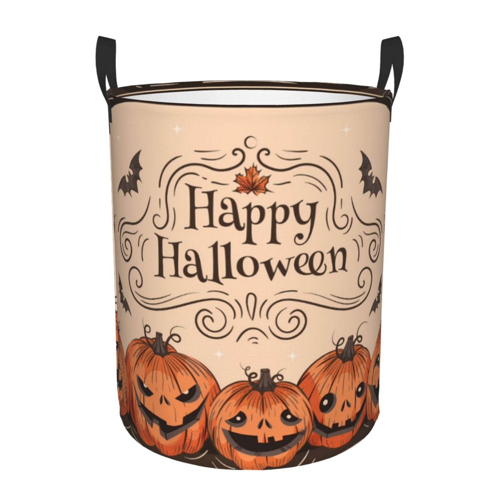 Laundry Basket, Vintage Pumpkin Halloween Greeting Laundry Hamper ...