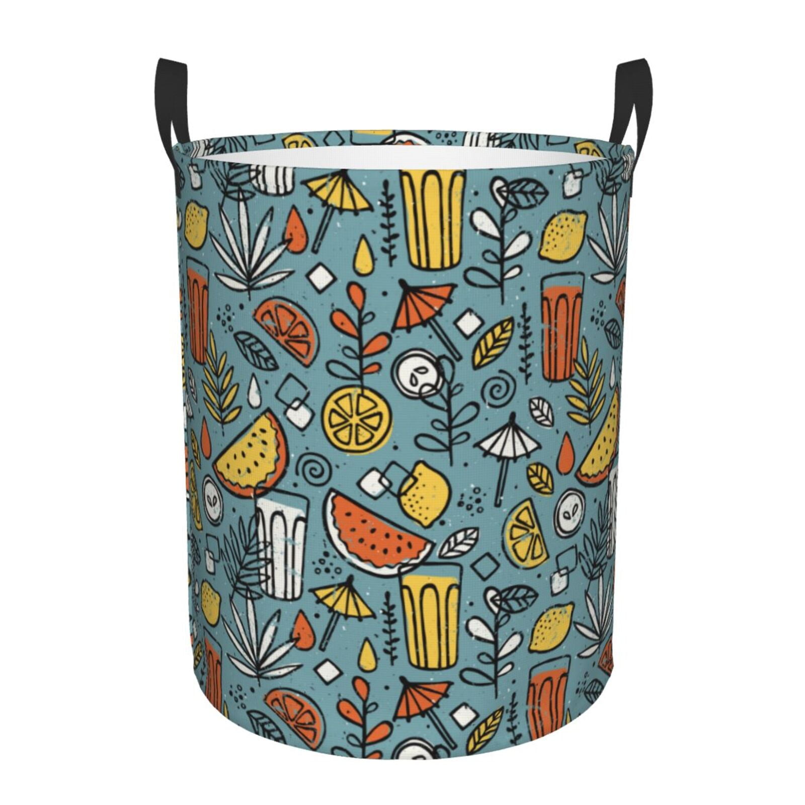 Laundry Basket, Watermelon Lemon Waterproof Laundry Hamper With Padded ...