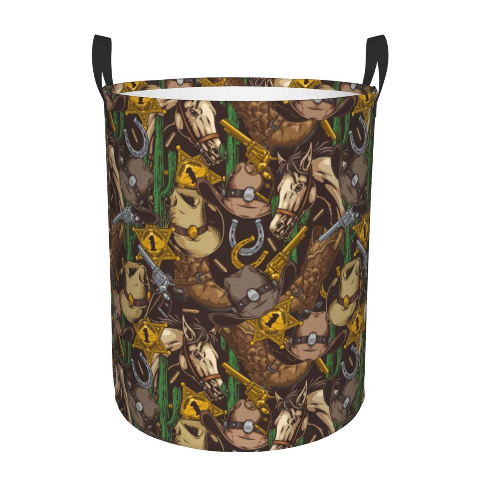 Laundry Basket, Western Cowboy Horse Cowboy Hat Waterproof Laundry ...