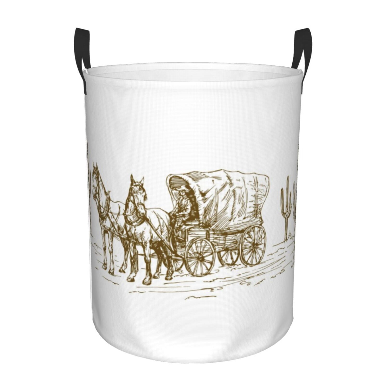 Laundry Basket, Western Scenery With Old Wagon Waterproof Laundry ...