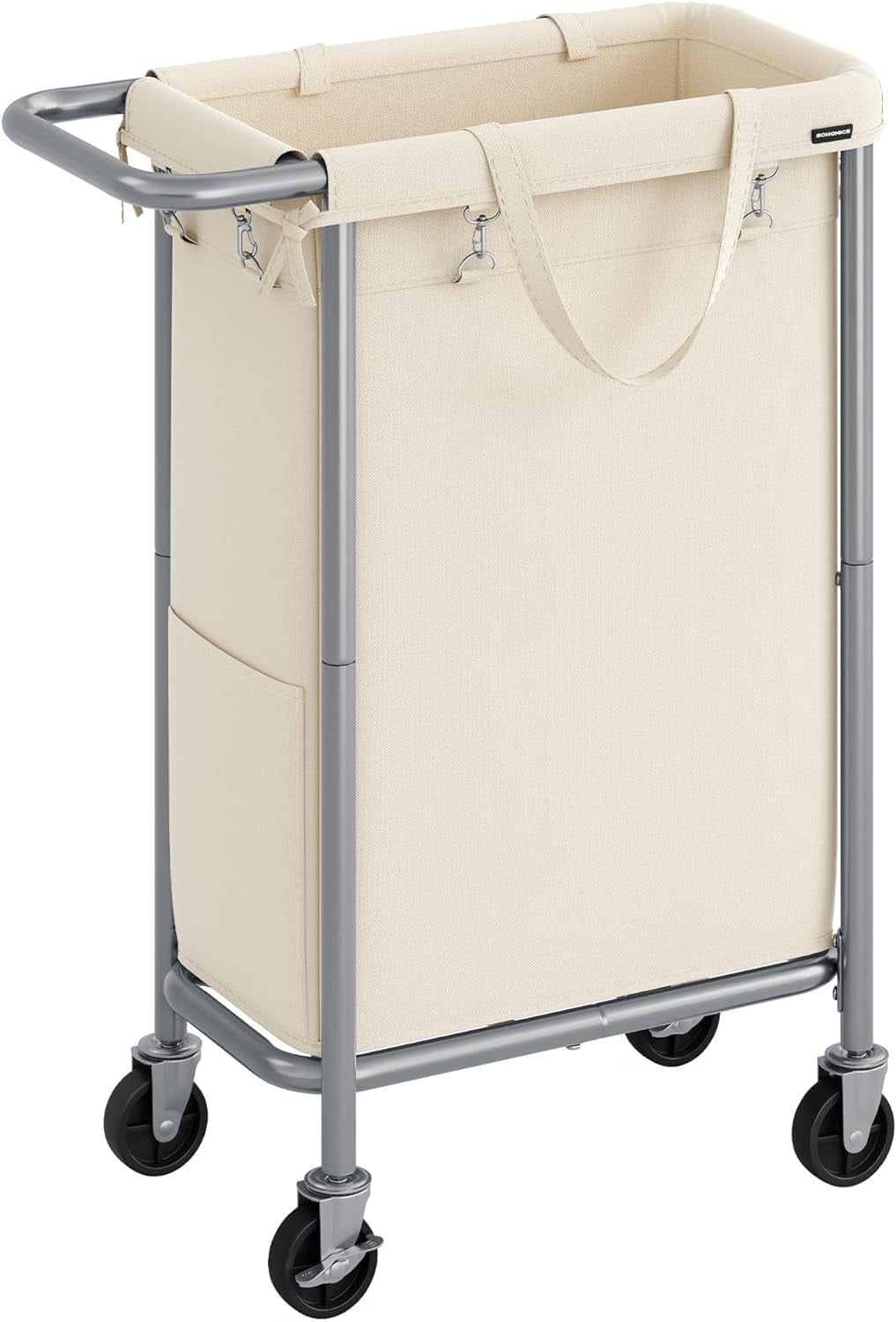 Laundry Basket with Wheels, Rolling Laundry Hamper, 23.8 Gallons (90L ...