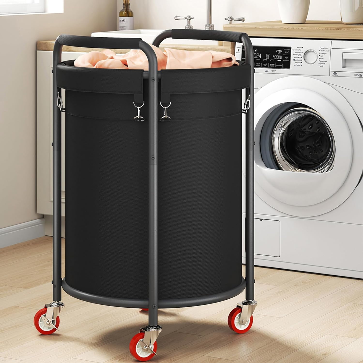 Laundry Basket with Wheels, Rolling Laundry Hamper, 50 Gal. (190L ...