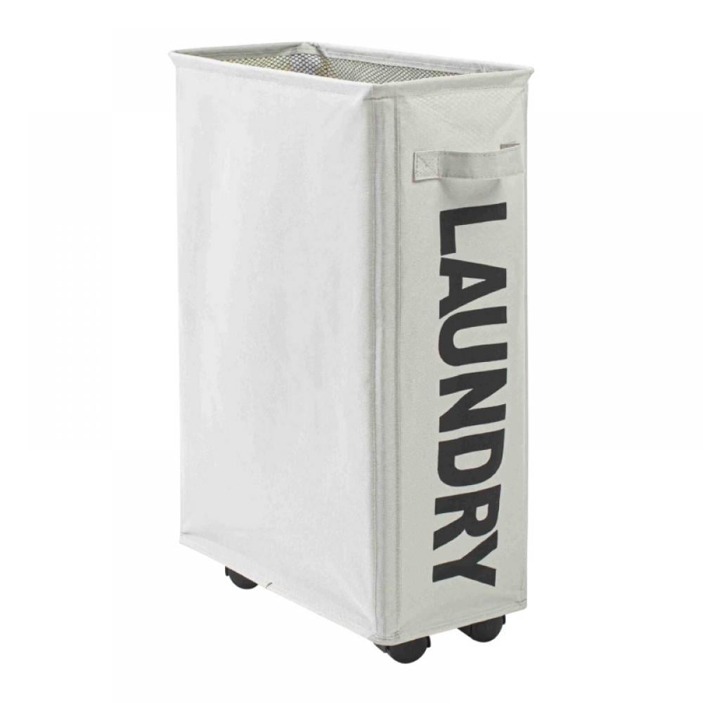 Laundry Basket on Wheels, Waterproof Slim Laundry Storage Hamper Corner ...