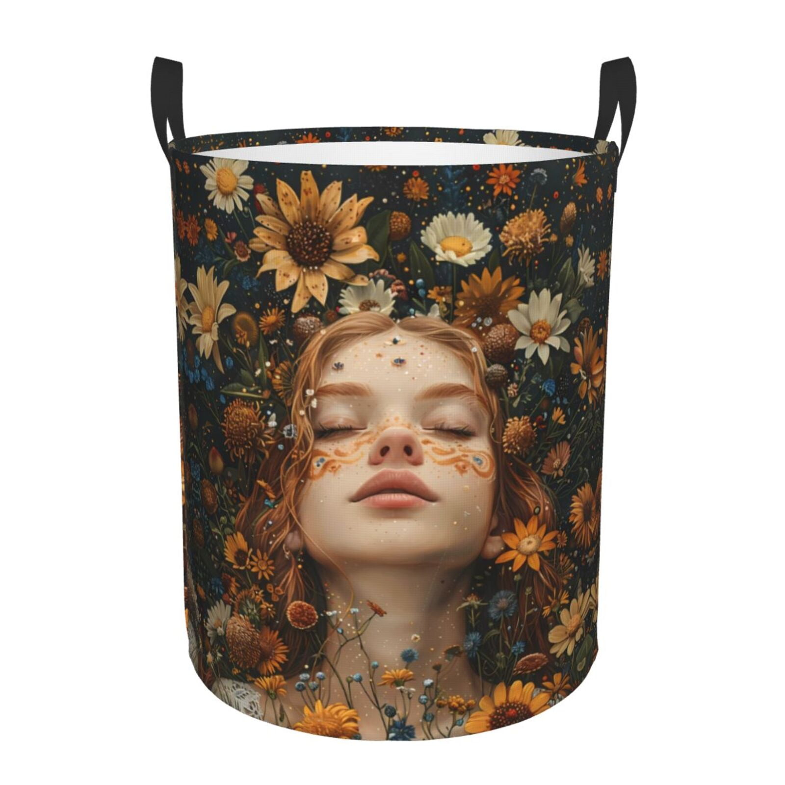 Laundry Basket, Whimsical Flower Crown Maiden Waterproof Laundry Hamper ...