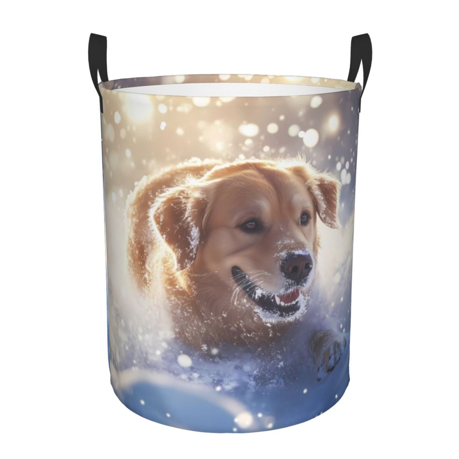 Laundry Basket, Winter Snowy Labrador Retriever Laundry Hamper ...