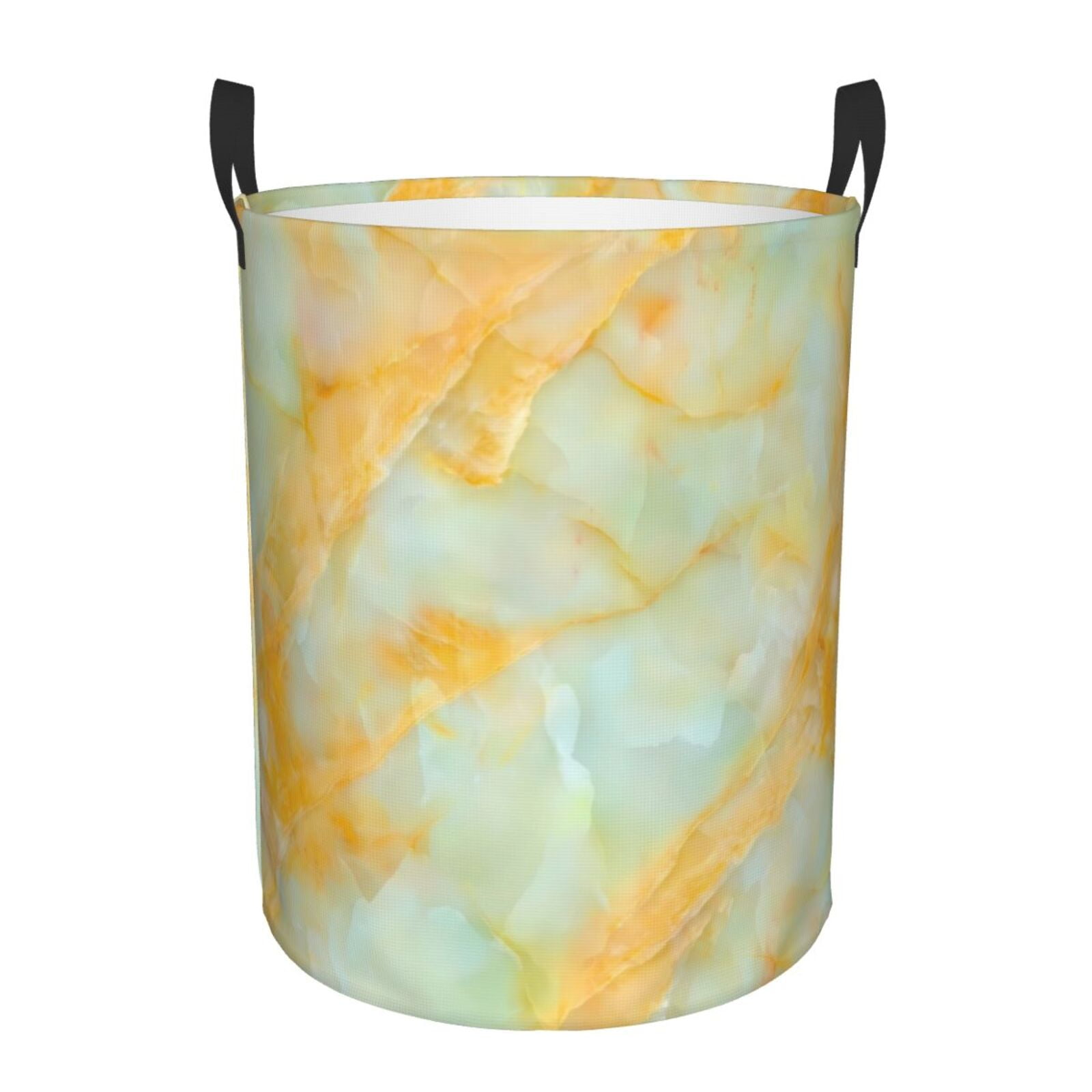 Laundry Basket - Yellow With Teal Marble Waterproof Laundry Hamper with ...