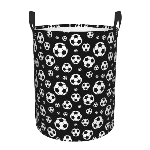 Laundry Basket, black soccer ball Football Laundry Hamper Waterproof ...