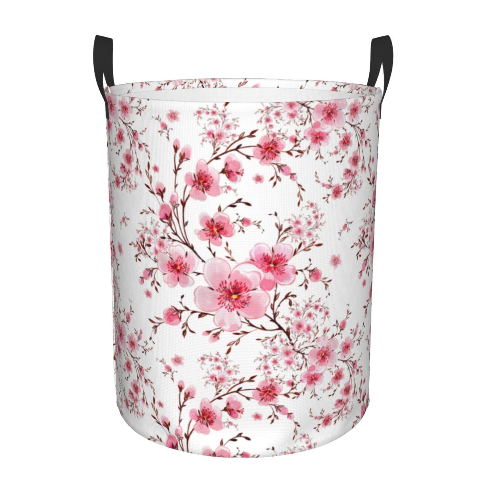 Laundry Basket, blooming pink berry blossoms Waterproof Laundry Hamper ...