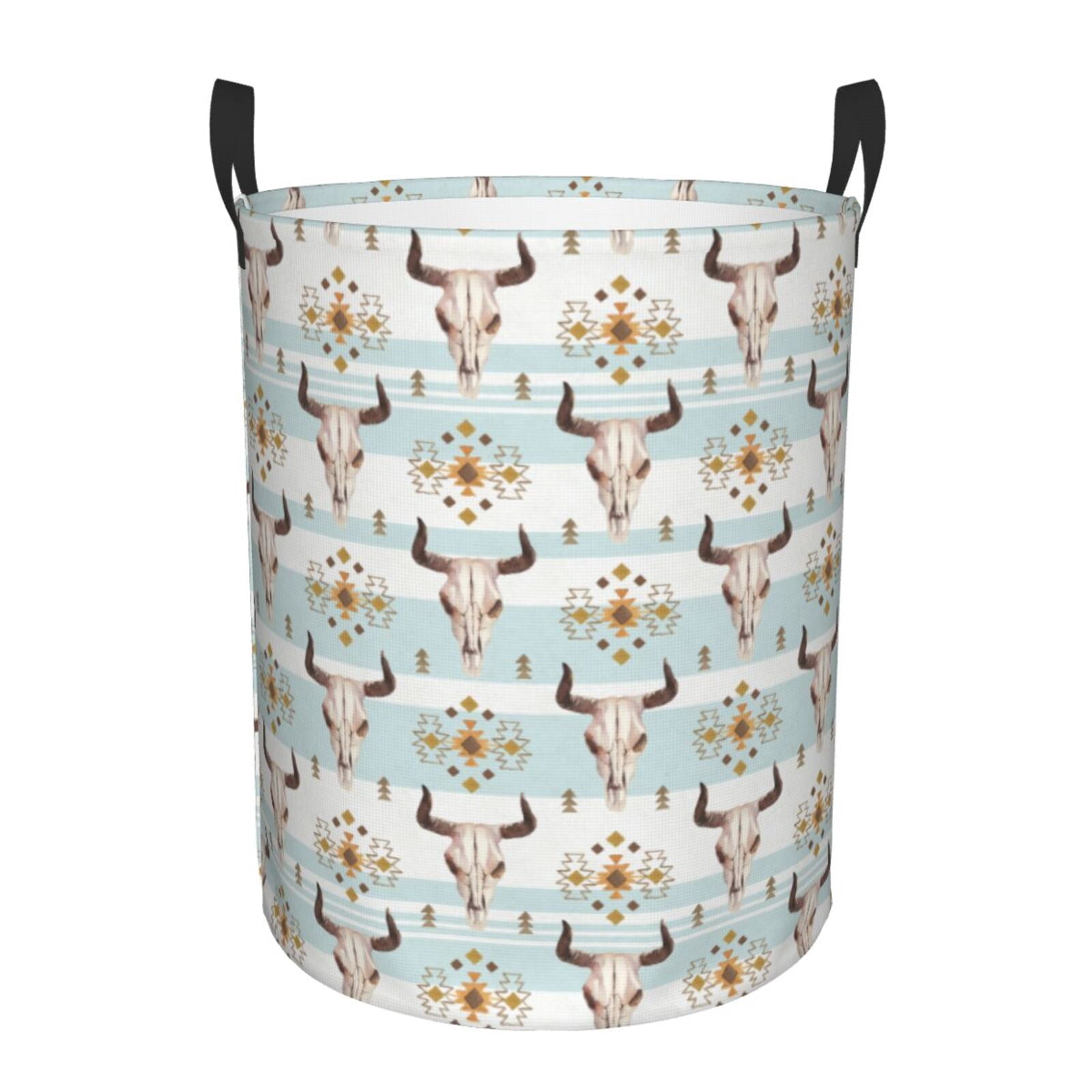 Laundry Basket, boho cow skull Indian cool Laundry Hamper Waterproof ...