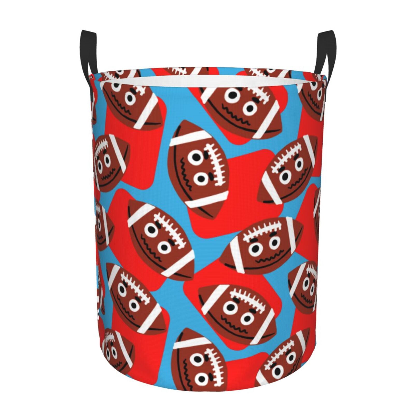 Laundry Basket, cute American football blue Laundry Hamper Waterproof ...